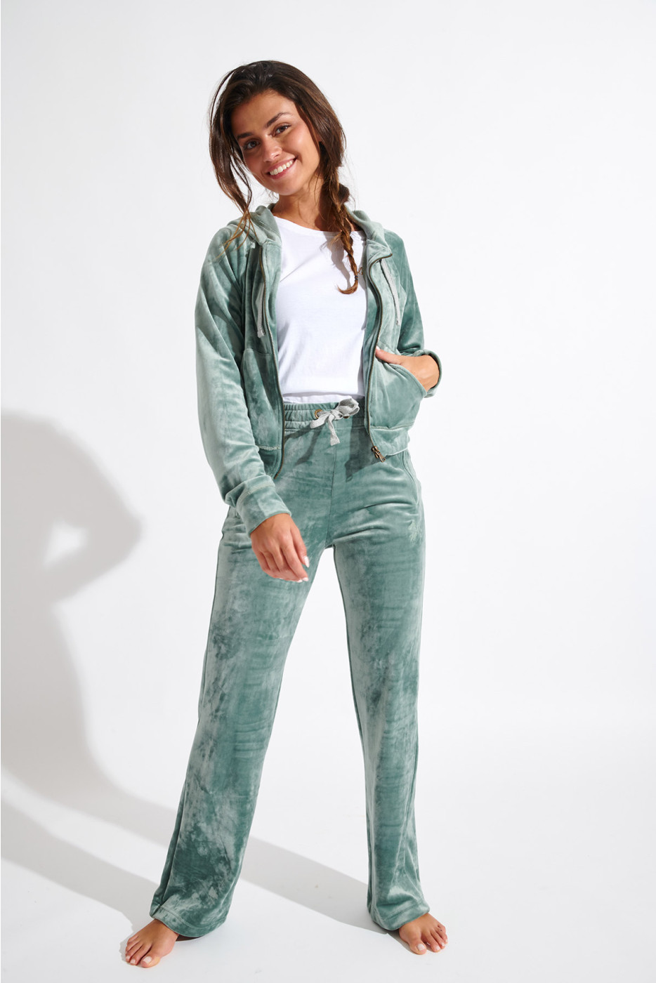 MAKAIO SEALAKE almond green velvet jacket | Banana Moon®