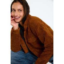 CHAYTON JOSHUA brown bouclé cropped jacket | Banana Moon®