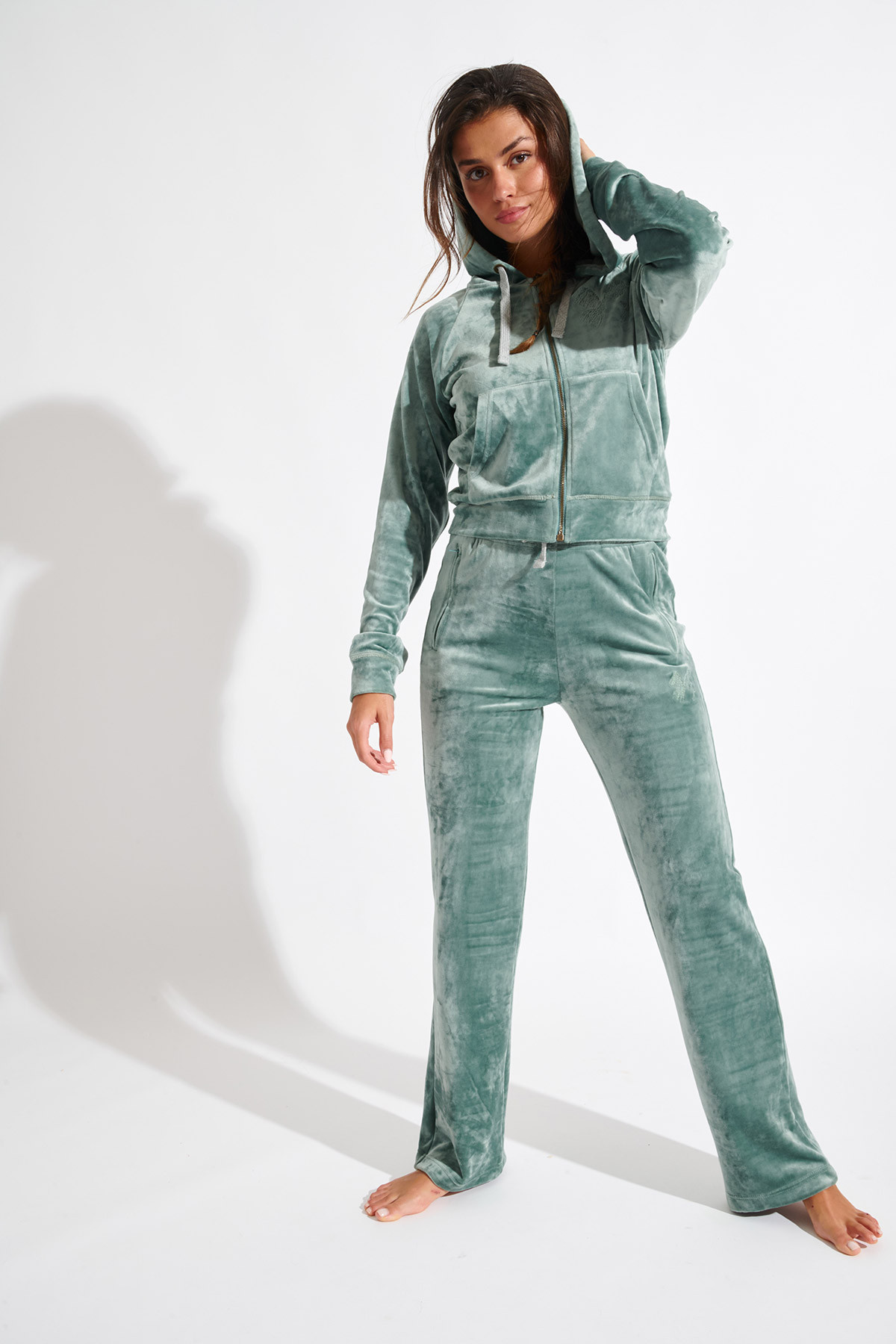 MAKAIO SEALAKE almond green velvet jacket | Banana Moon®