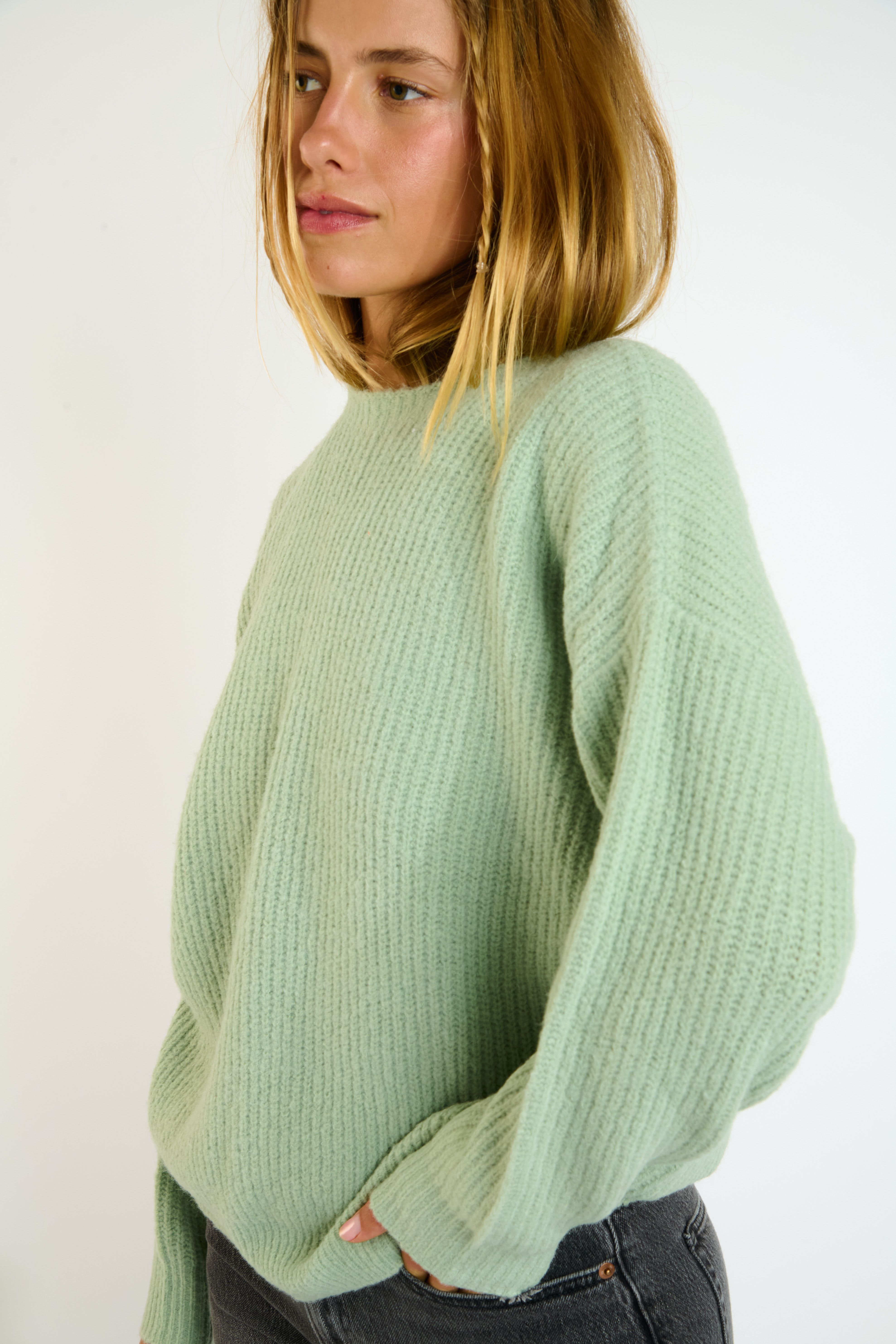Jersey oversize verde almendra STACY ITHACA | Banana Moon®