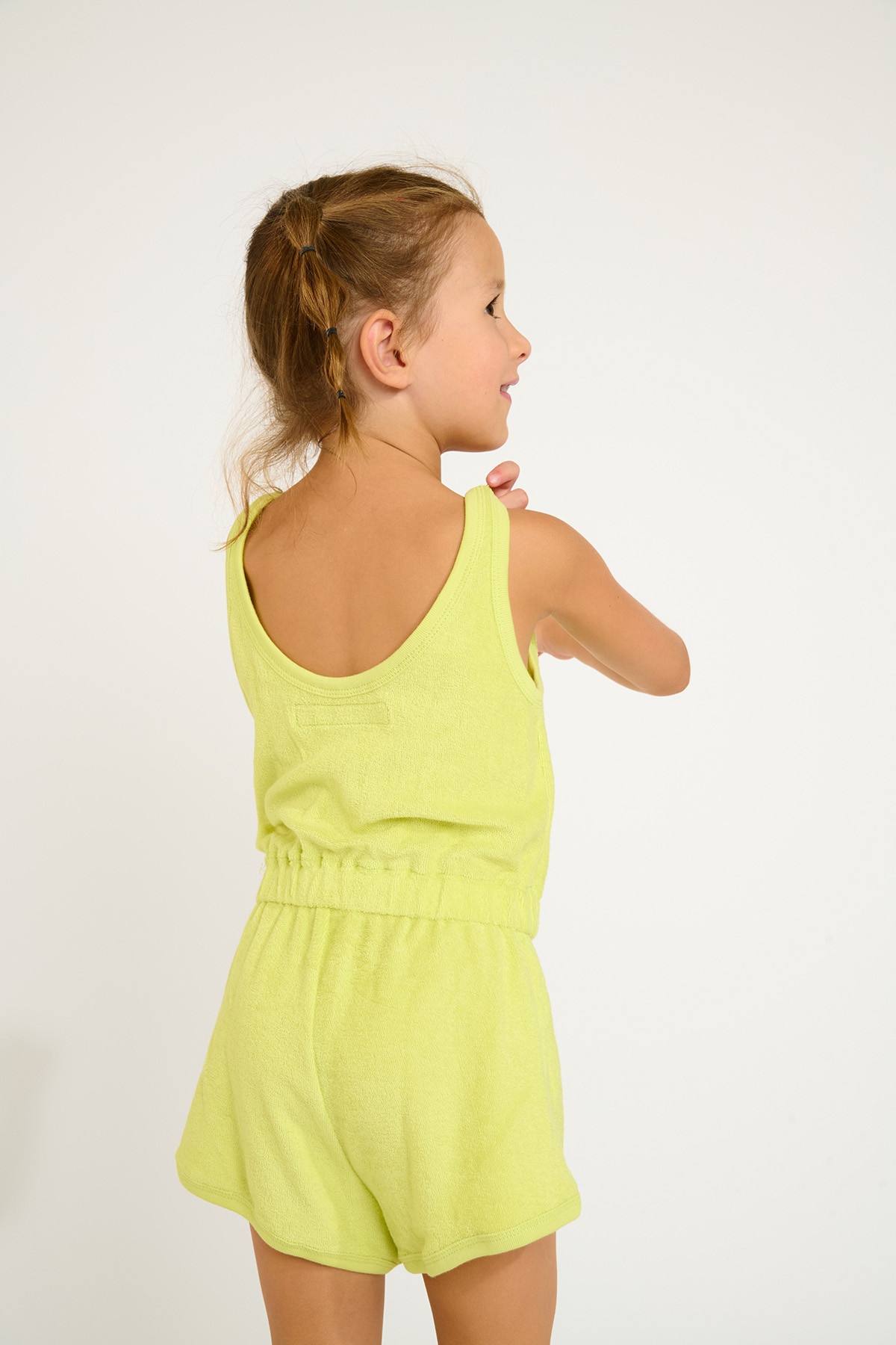 M SURI SEASPONGE yellow terry romper for girls | Banana Moon®