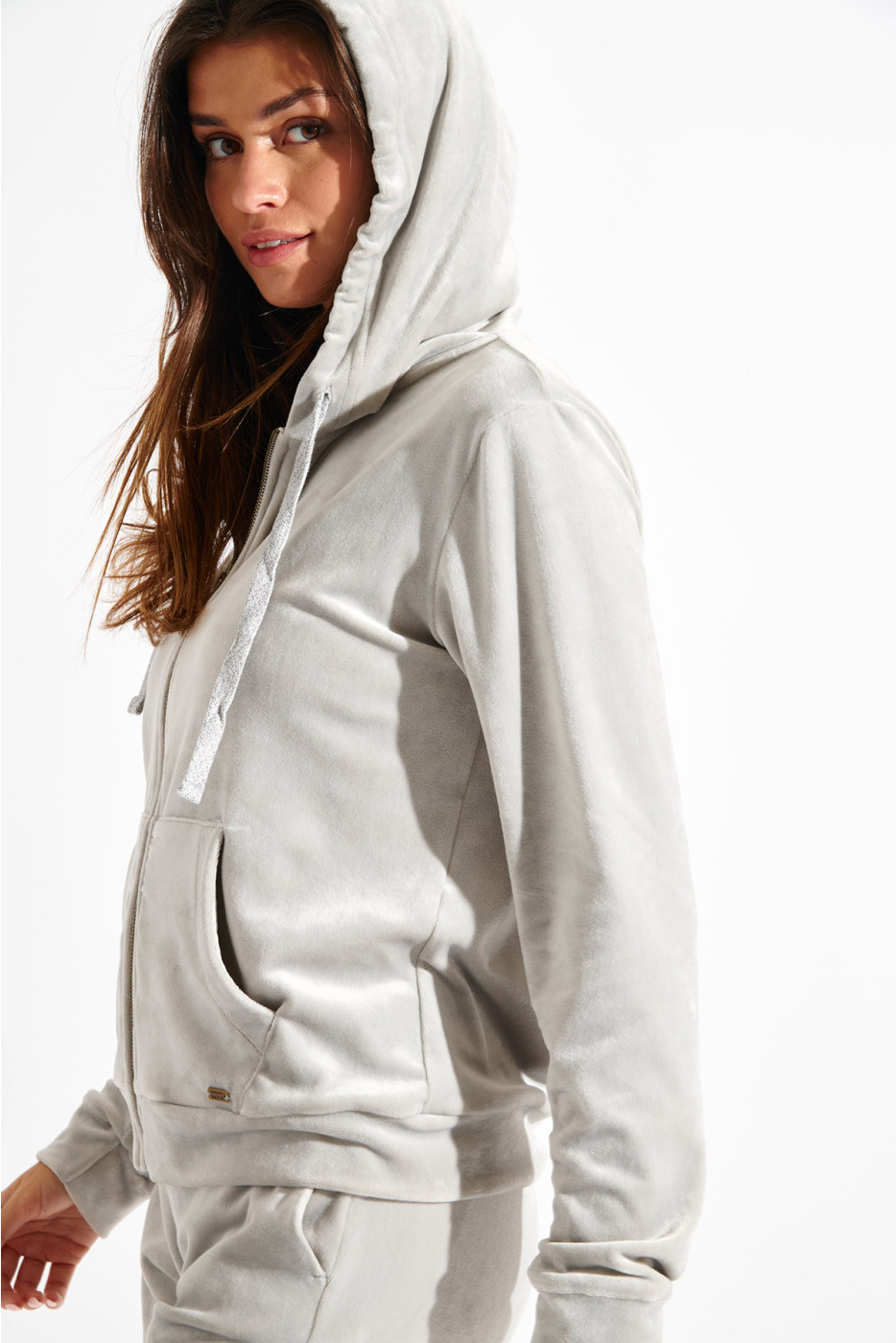 FRESCO SEALAKE grey velvet jacket | Banana Moon®