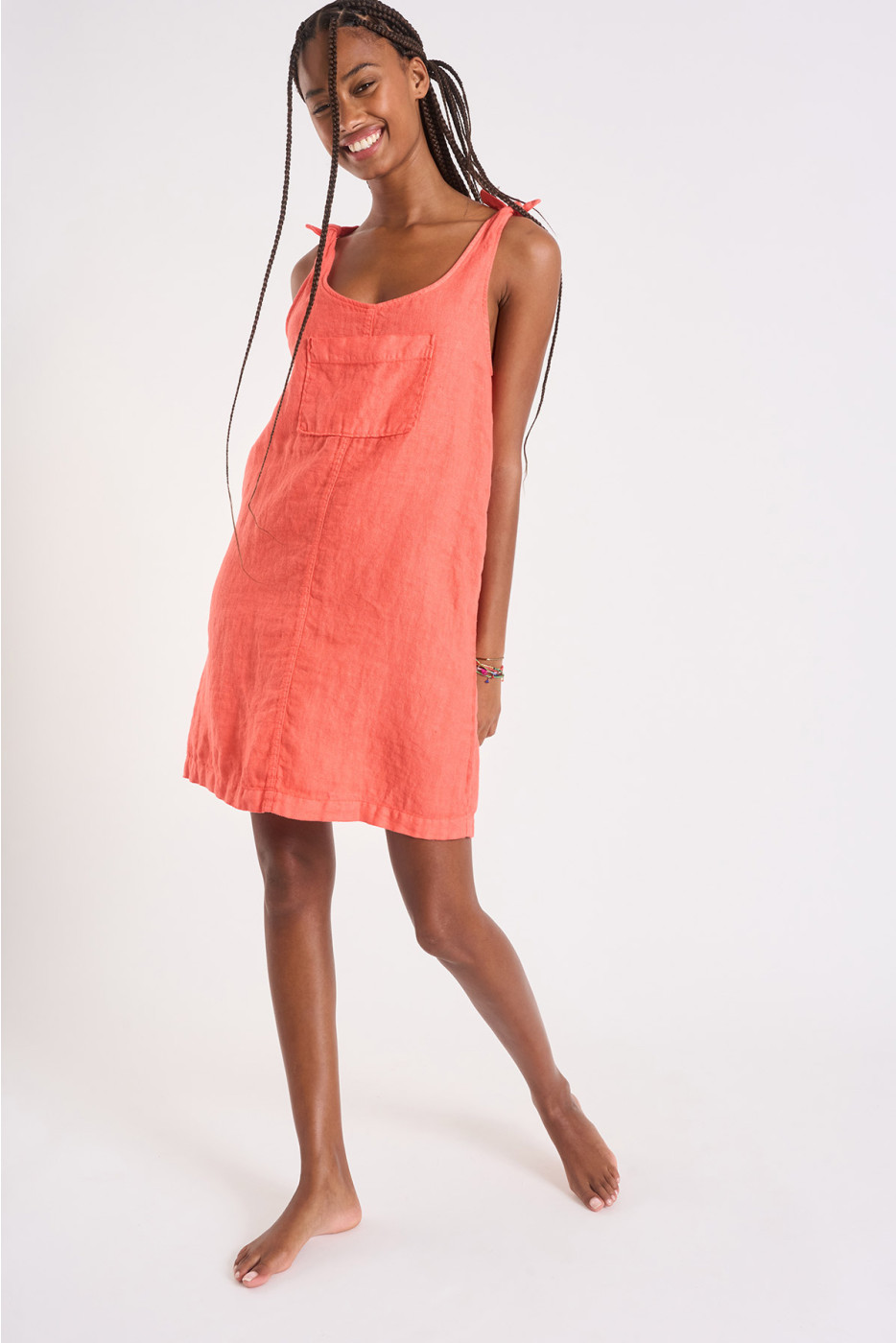 Vestido naranja de lino Medway Hawston | Banana Moon®