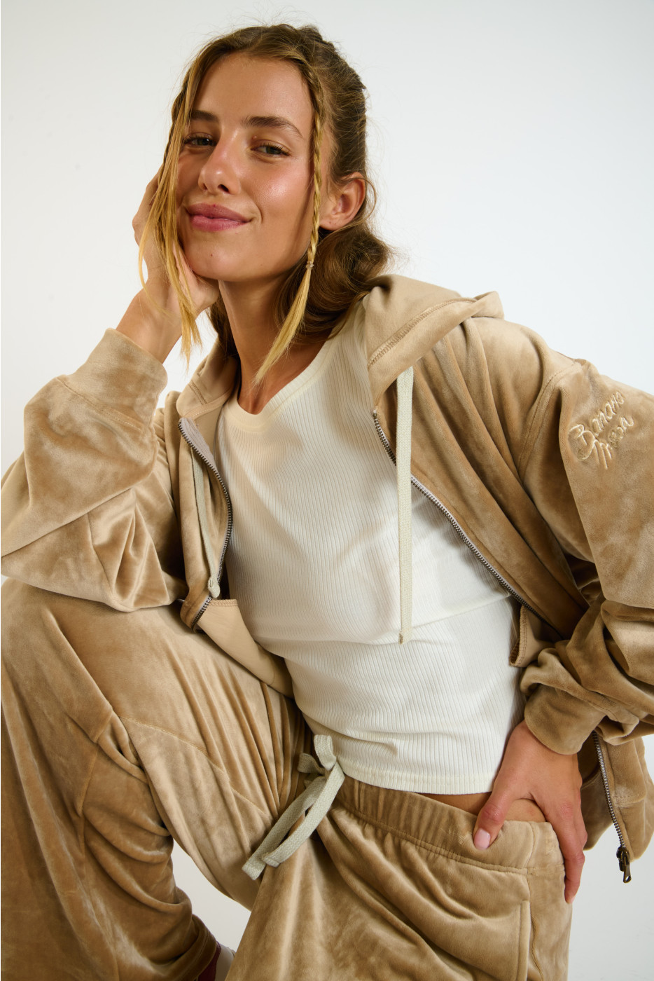 Pantalon de jogging en velours écru BOREAL SEACHIC | Banana Moon®