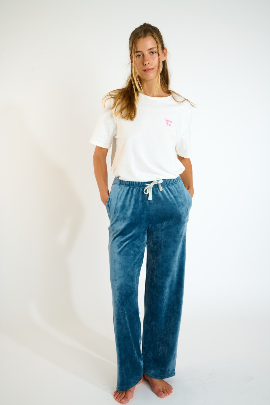 Pantalon de jogging en velours bleu BOREAL SEACHIC | Banana Moon®