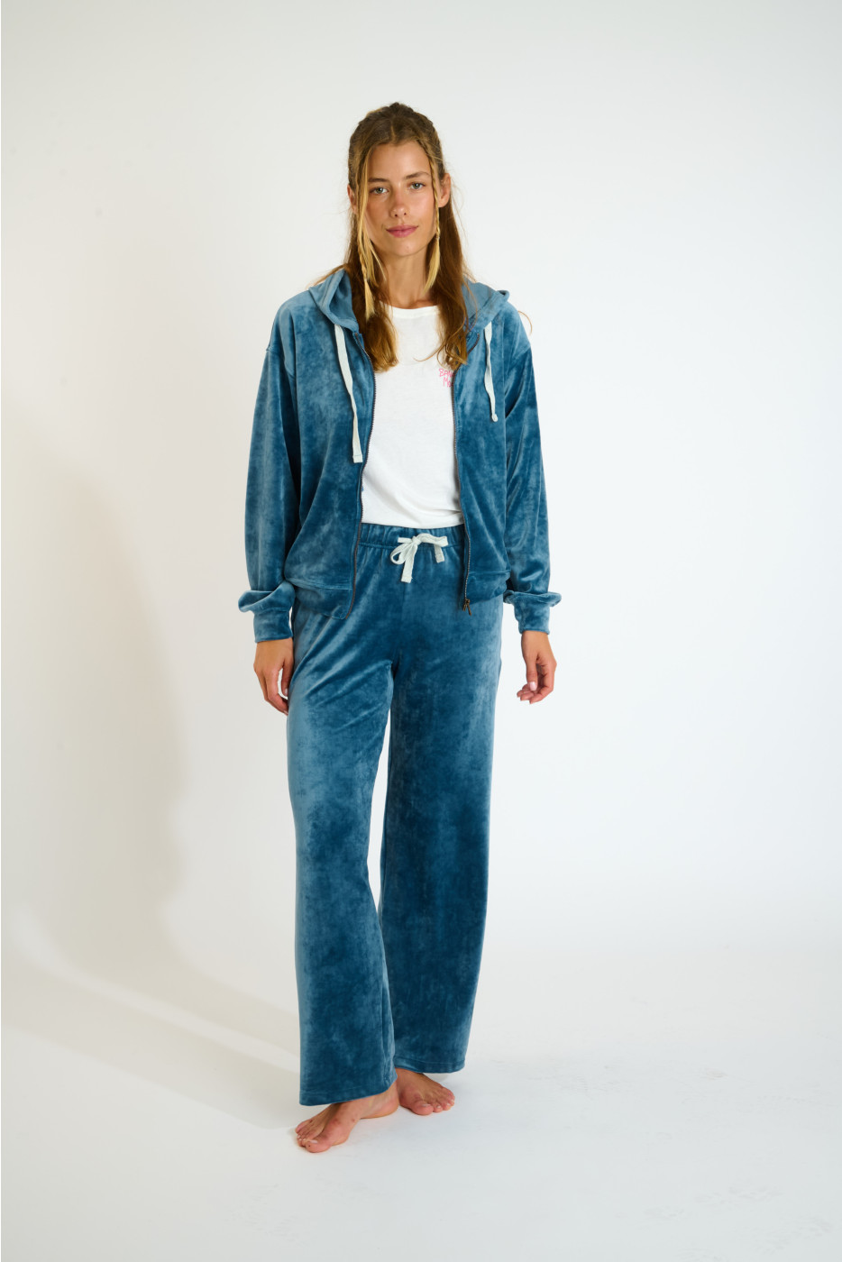 Pantalon de jogging en velours bleu BOREAL SEACHIC | Banana Moon®