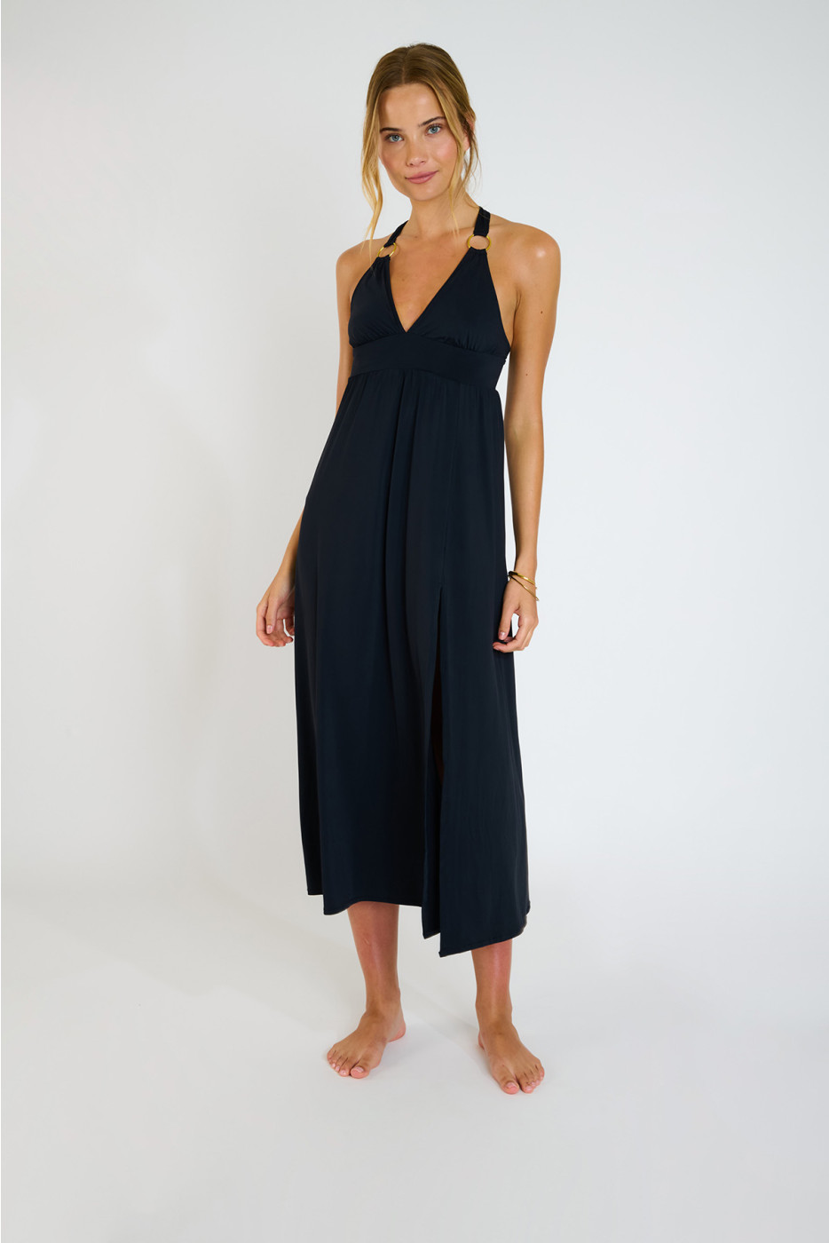 LAELIA JALUNA black high-neck long dress | Banana Moon®