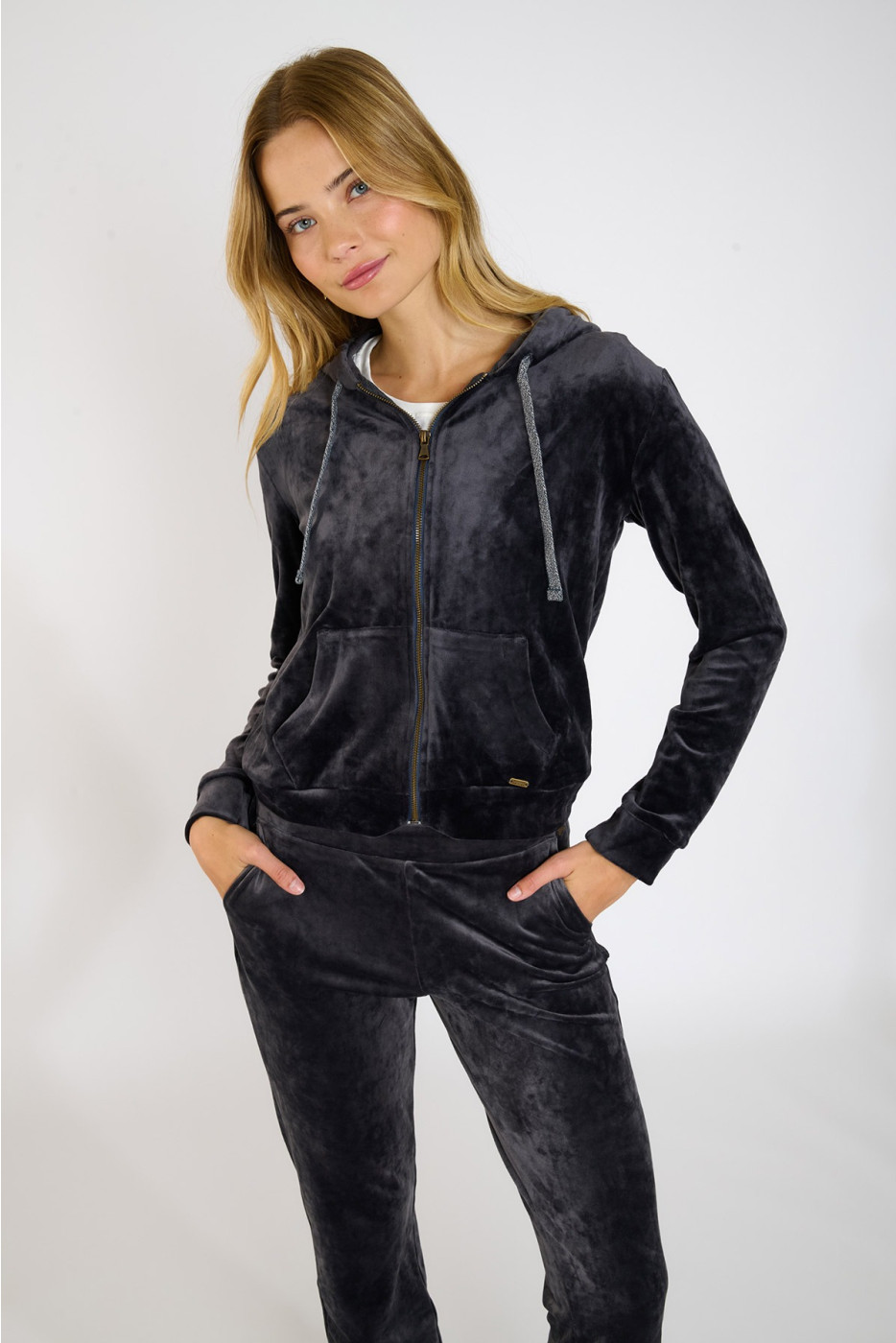 FRESCO SEALAKE grey velvet jacket | Banana Moon®